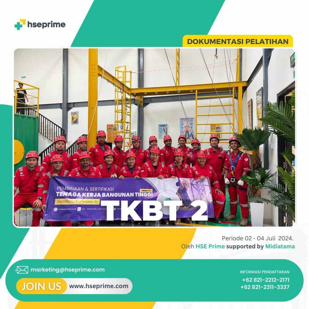 Pelatihan TKBT 2 Sertifikasi Kemnaker RI - HSEPRIME