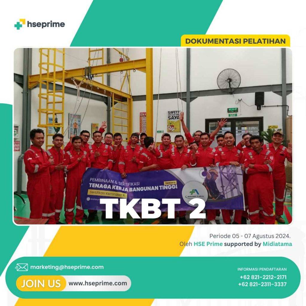 Pelatihan TKBT 2 Sertifikasi Kemnaker RI - HSEPRIME